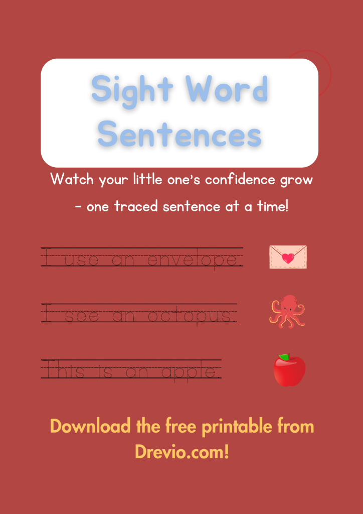Sight Word Sentences for Fall Activities (Free Printables)
