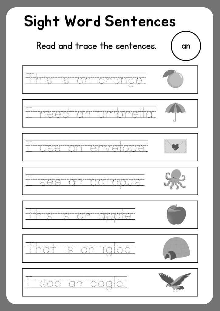 Sight Word Sentences for Fall Activities (Free Printables)
