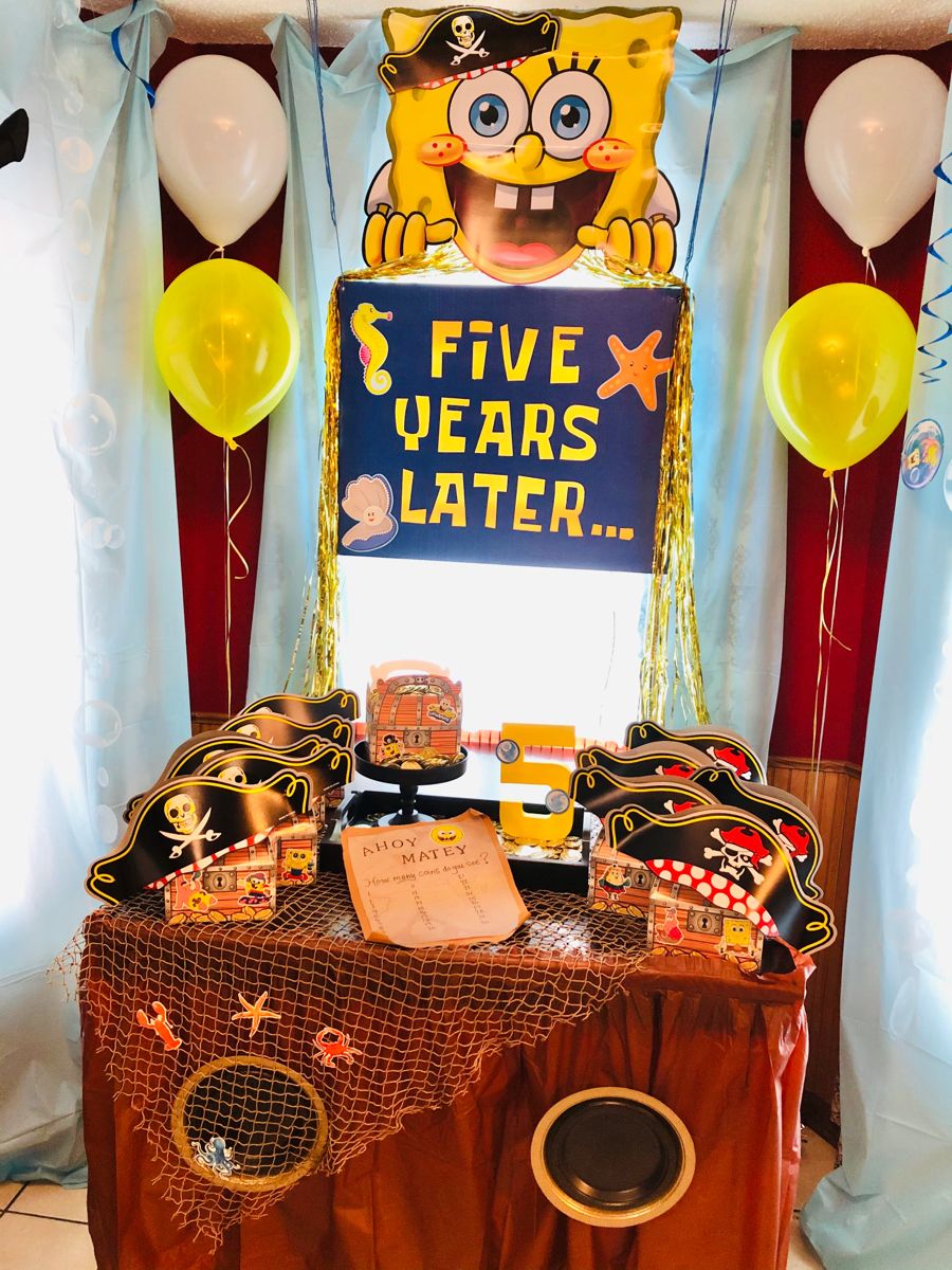 FREE Pirate SpongeBob Search For SquarePants Invitation Template