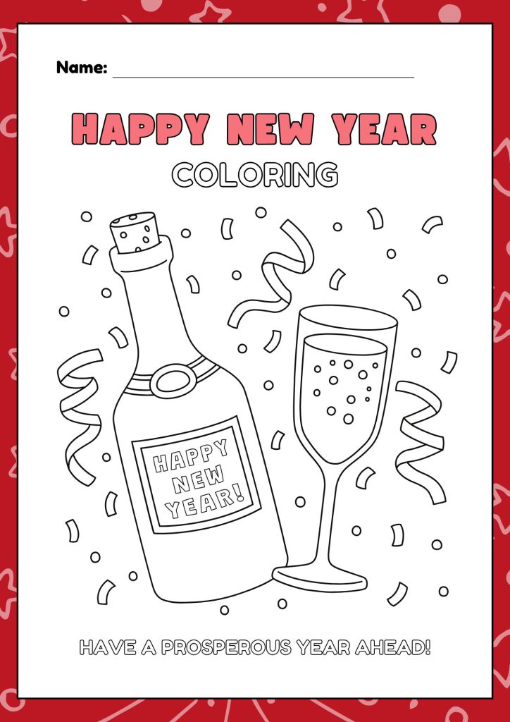 New Year Coloring Page Printables