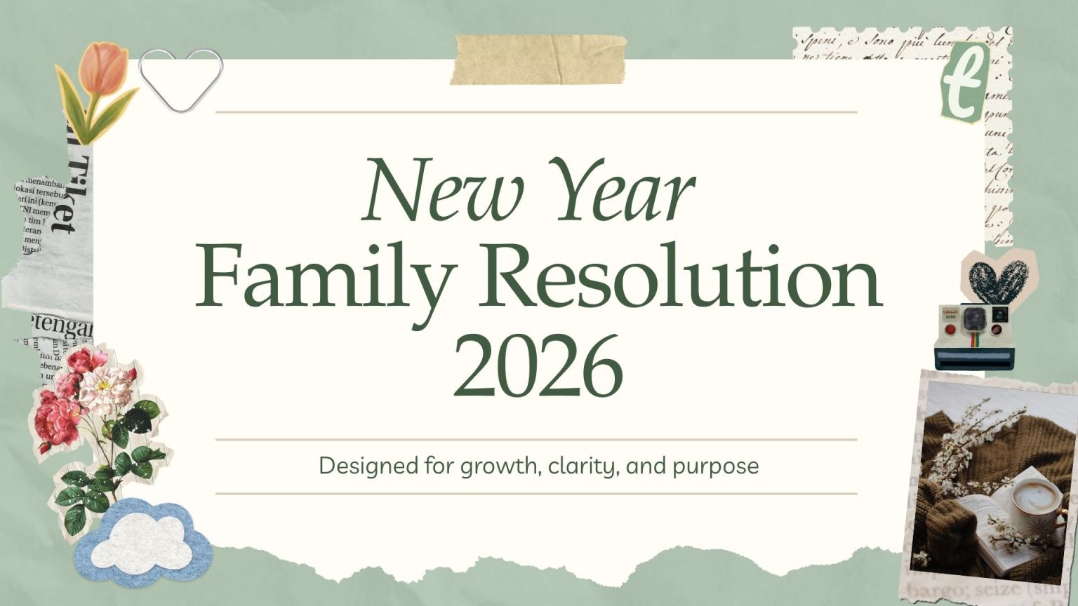 New Year Family Goals Worksheet