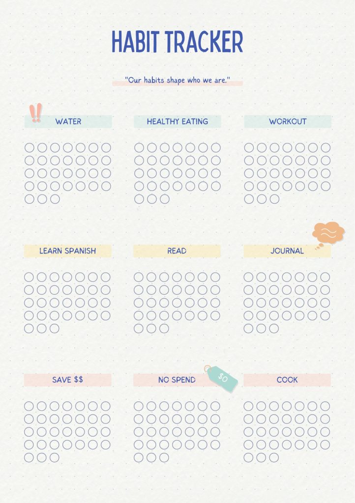 Printable Habit Tracker for Kids (Free Download)