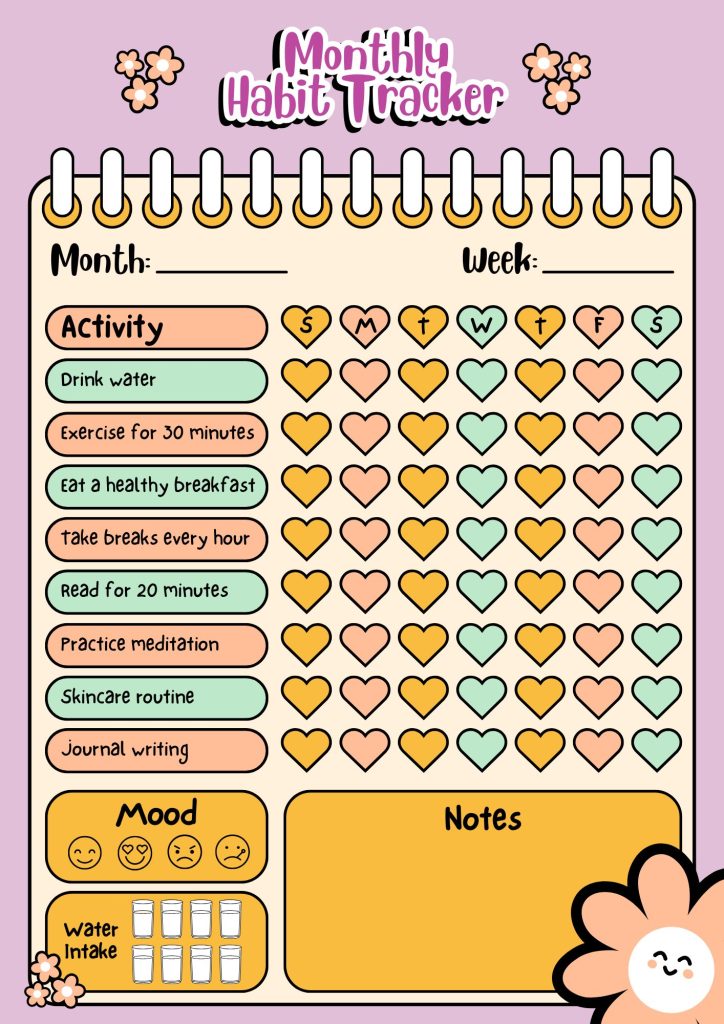 Printable Habit Tracker for Kids (Free Download)