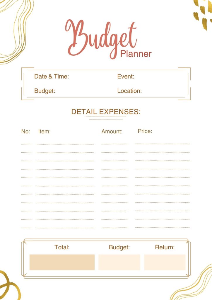 Printable Party Schedule Template