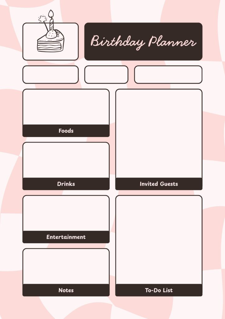 Printable Party Schedule Template