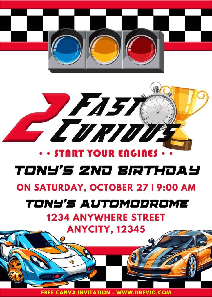 Free Race Car Birthday Invitations