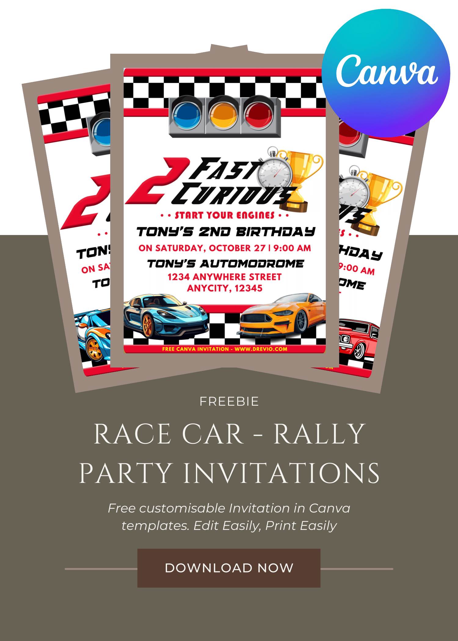 Free Race Car Birthday Invitations