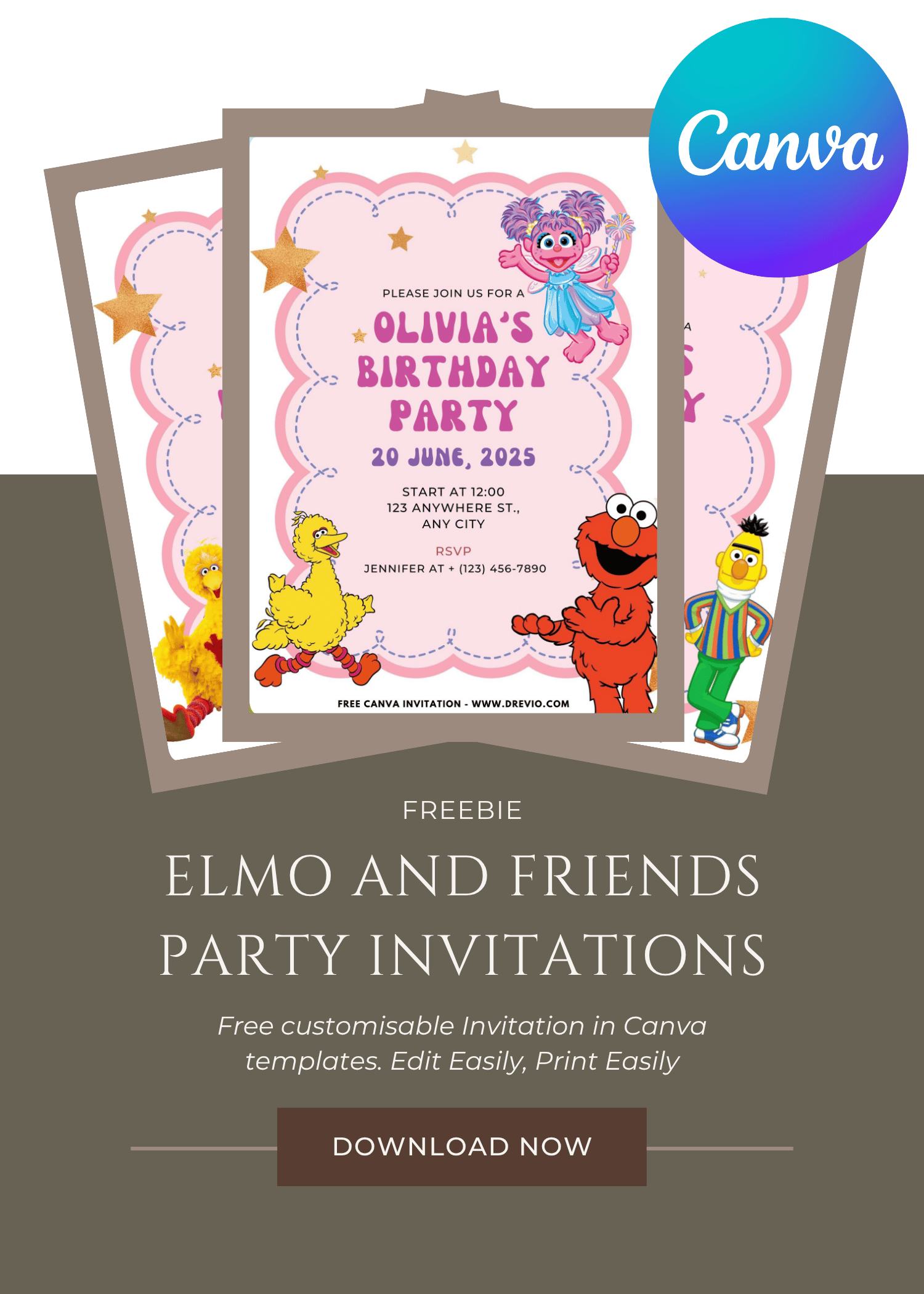 Free Elmo and Friends Birthday Invitations