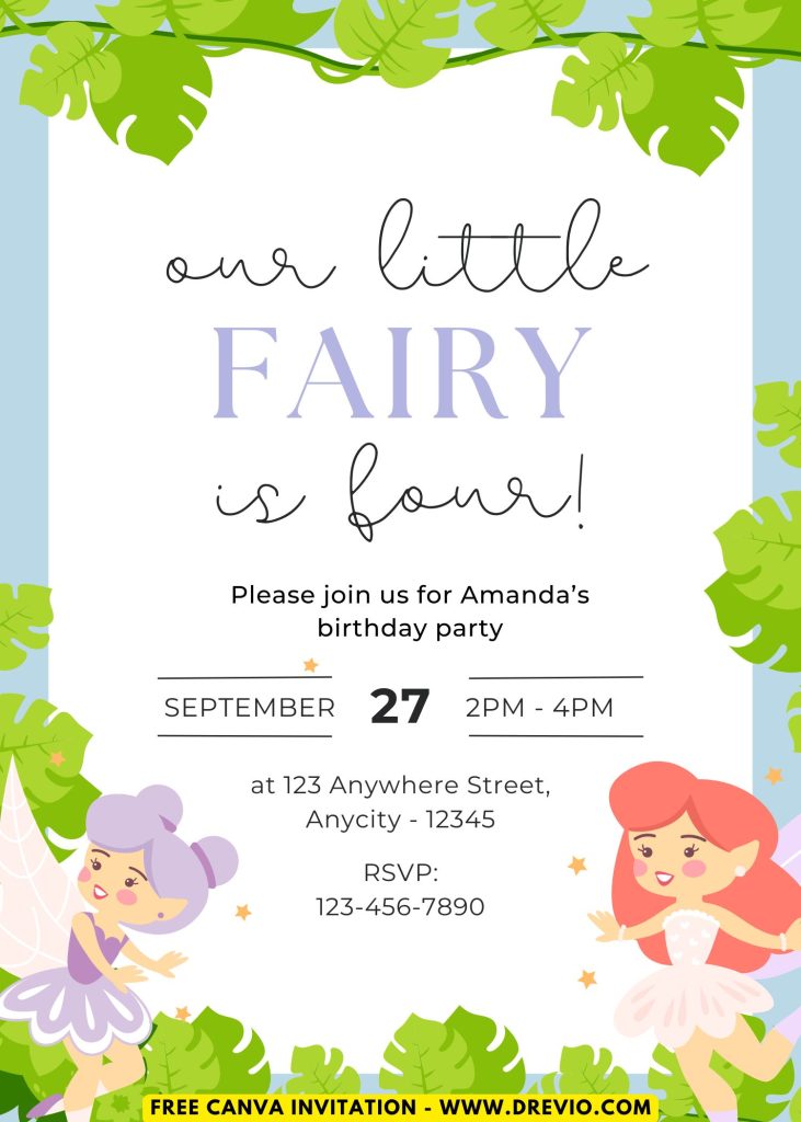 Free Fairy Birthday Invitations