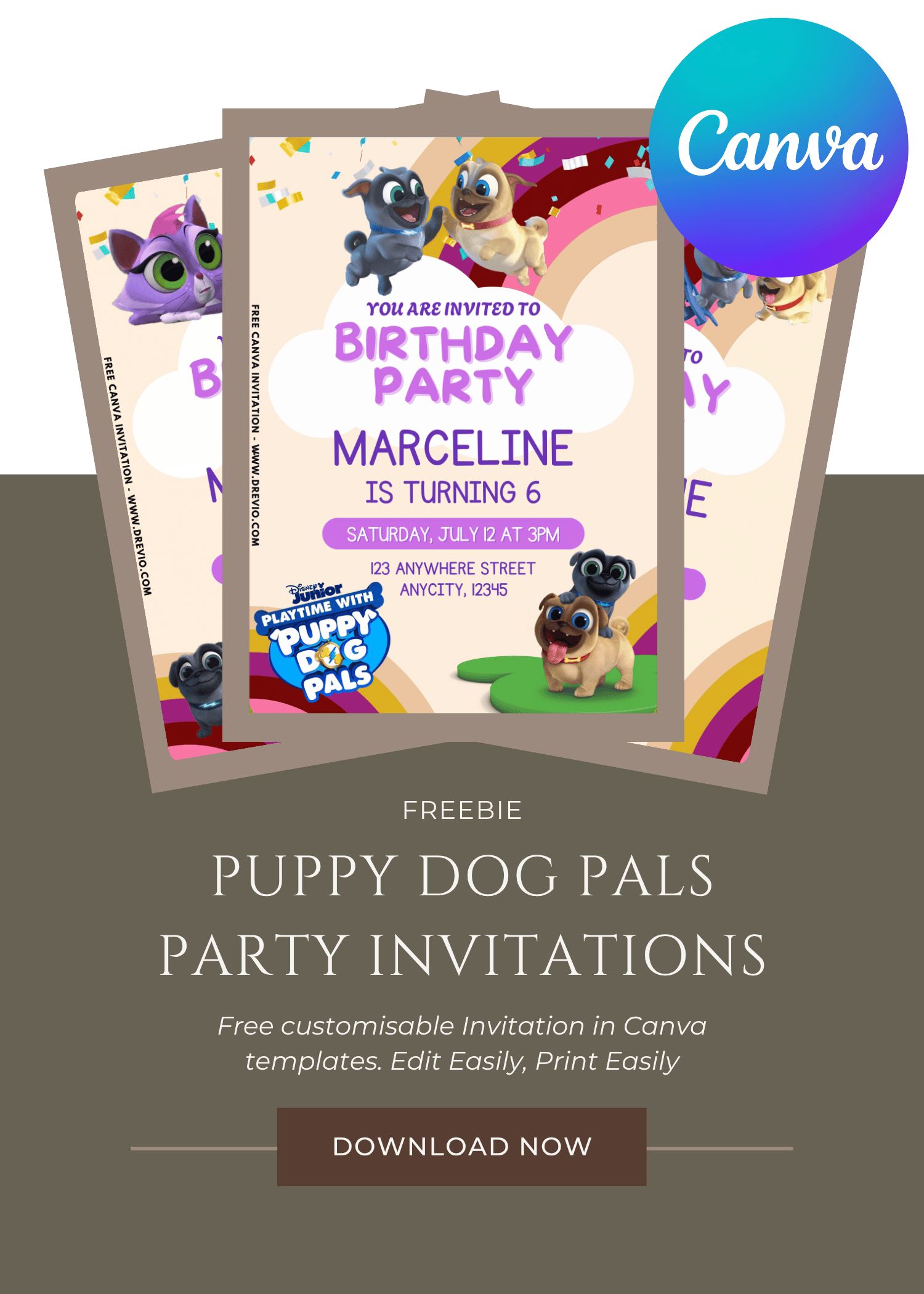 Free Puppy Dog Pals Birthday Invitations