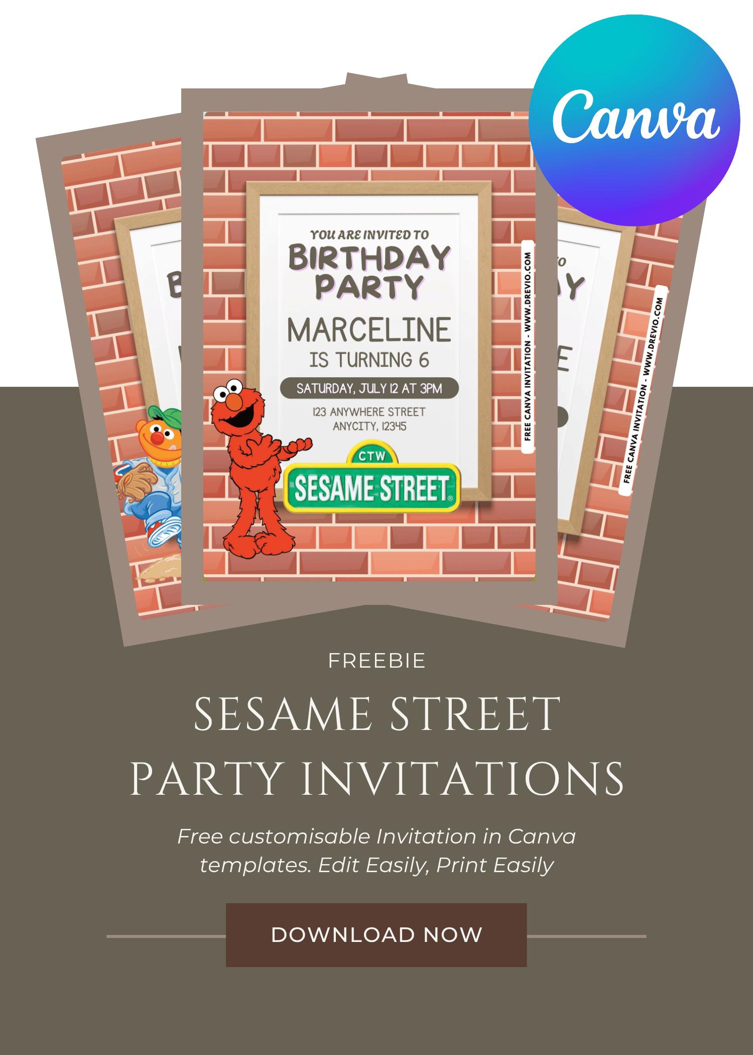 Free Sesame Street Birthday Invitations