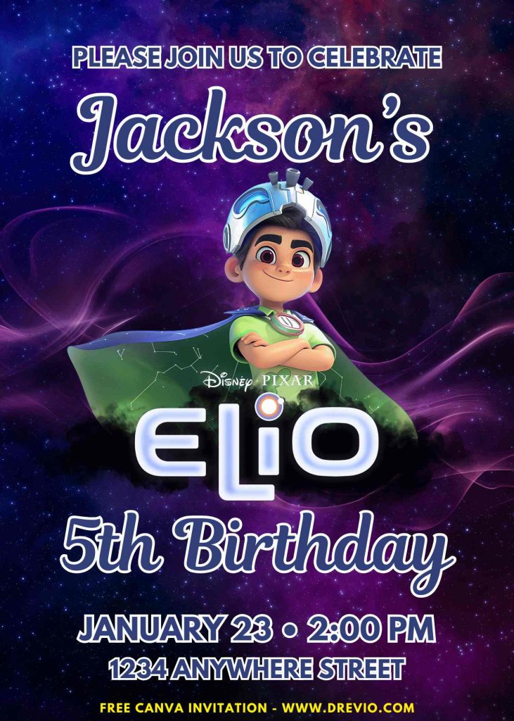 Free Disney Elio Birthday Invitations