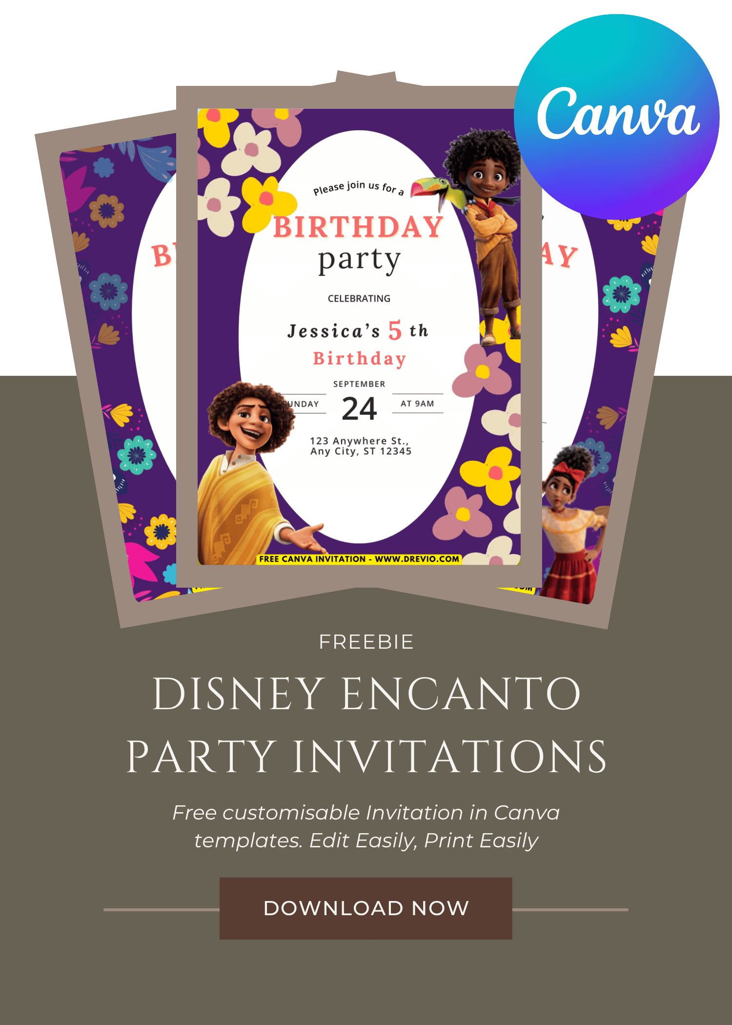 Free Disney Encanto Birthday Invitations