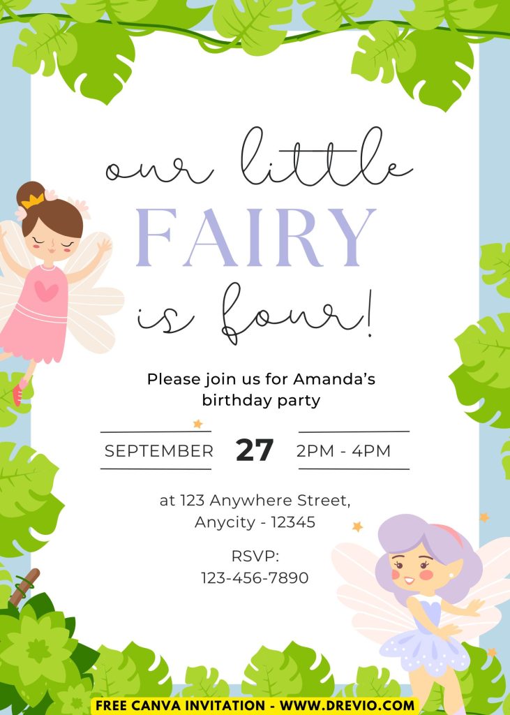 Free Fairy Birthday Invitations