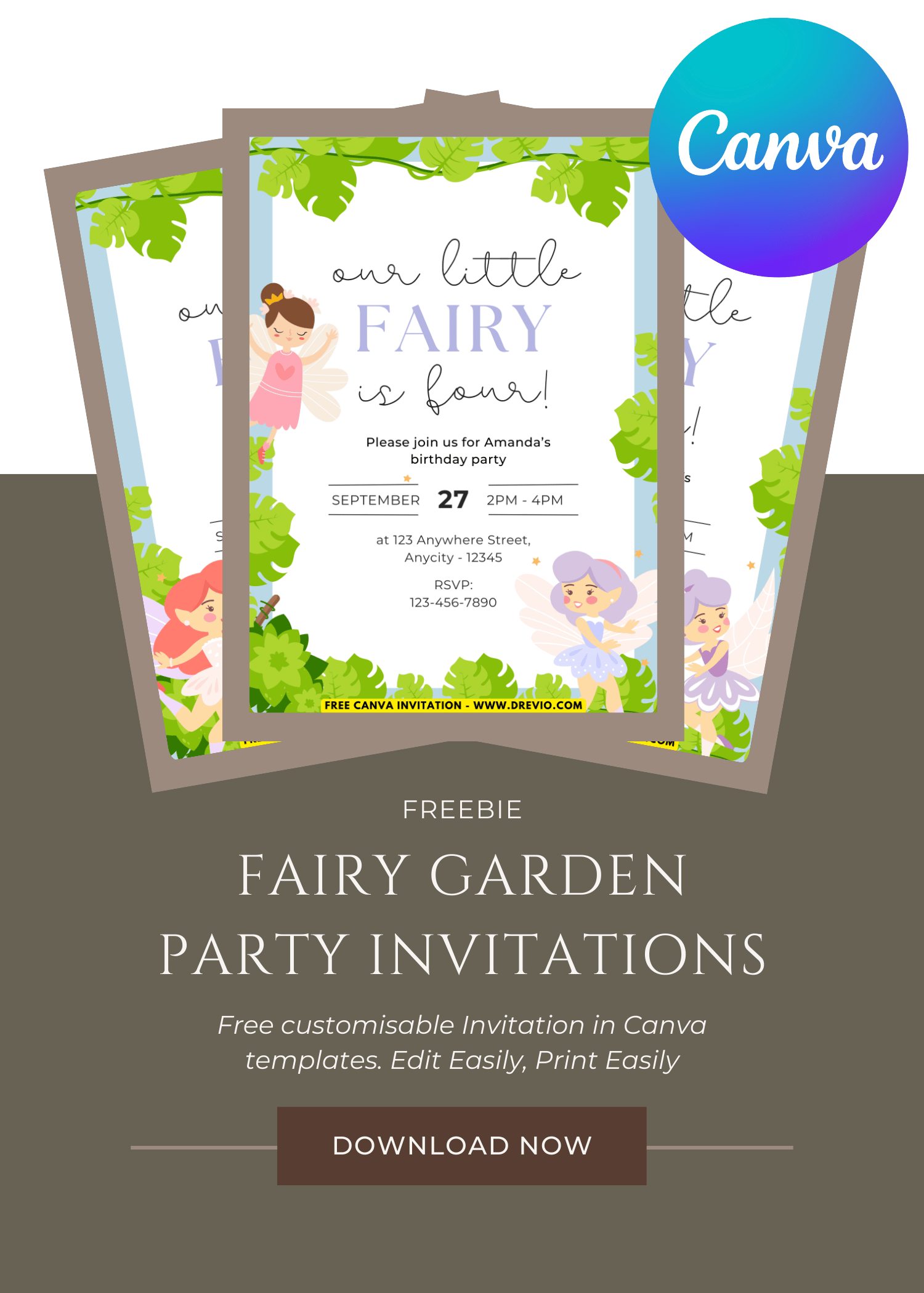 Free Fairy Birthday Invitations