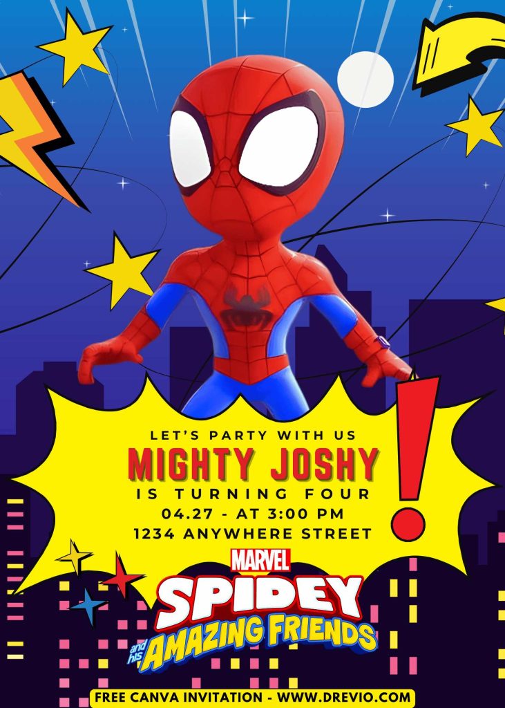 Free Spidey and His Amazing Friends Birthday Invitations