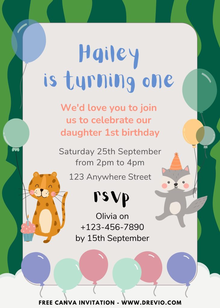 Free Party Animals Birthday Invitations