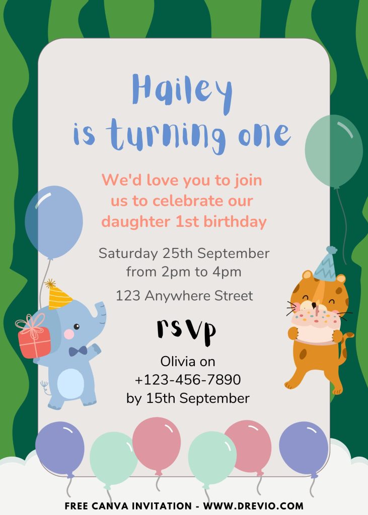 Free Party Animals Birthday Invitations